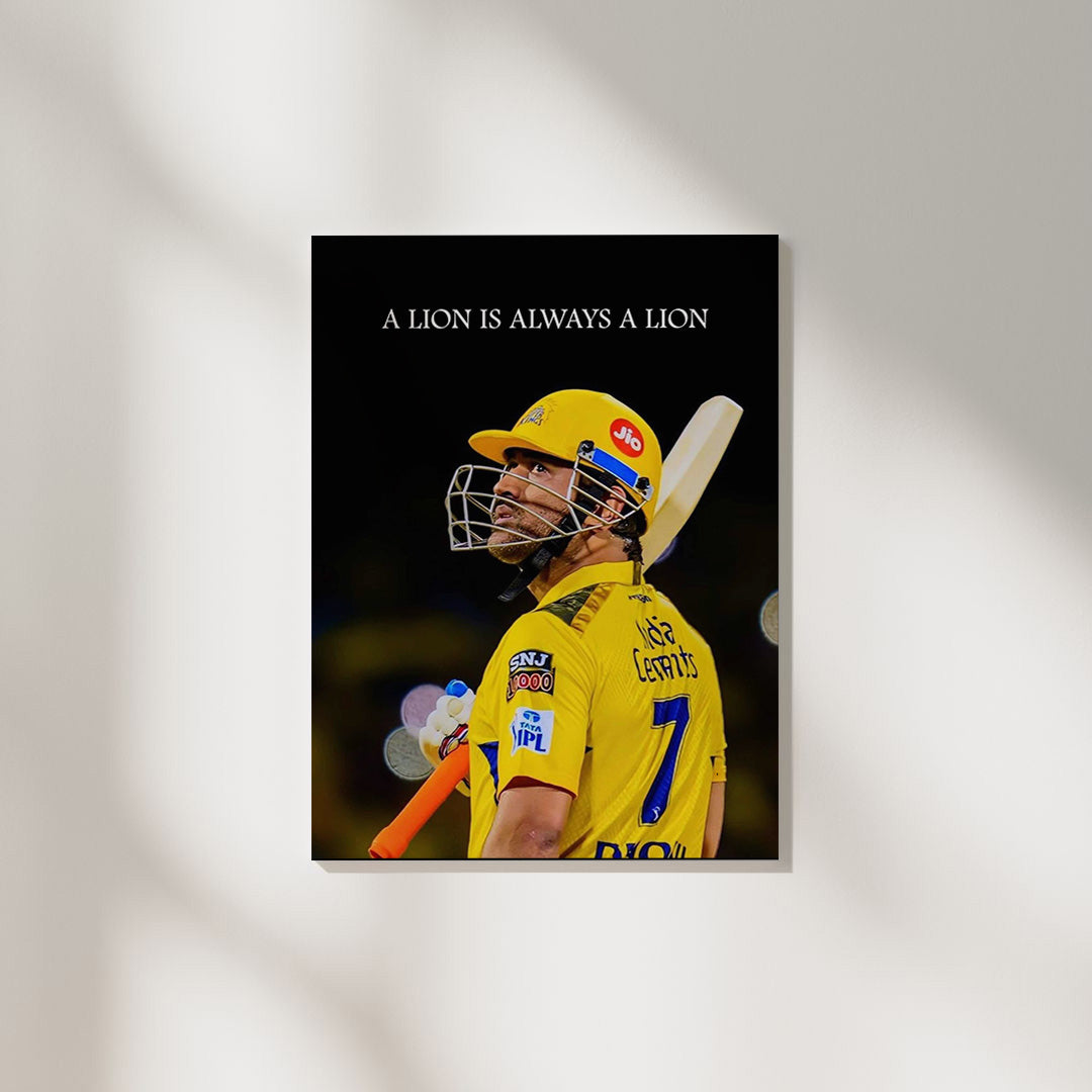 MS Dhoni Lion | Cricket Poster – The Artflex
