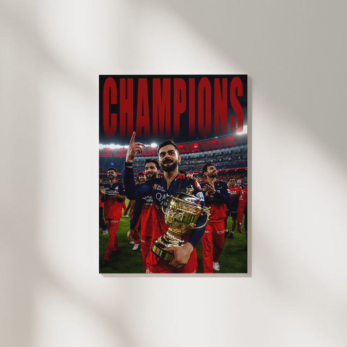 Virat Kohli RCB Champions | Cricket Poster – The Artflex
